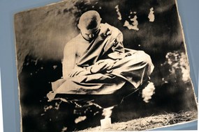Český Buddha - pigmentový tisk 2/10 - 50 x 50 cm / s rámem