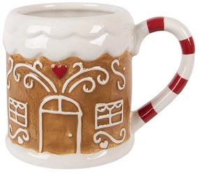 Hnědý hrnek perníková chaloupka Gingerbread - 14*10*10 cm / 350 ml