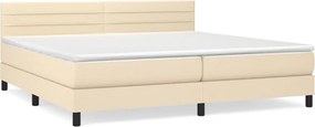 Box spring postel s matrací krémová 200x200 cm textil 3140166