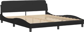 Rám postele bez matrace Hvar černý 180x200 cm umělá kůže 3208016