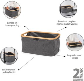 Skládací koš na prádlo/úložný box Brabantia 40l černý