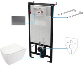 Deante WC set Hiacynt NEW 6v1, podomítkový systém + toaleta -