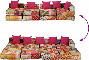 4místný modulární pouf patchwork textil 244981