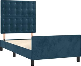 Rám postele bez matrace tmavě modrý 90x200 cm samet 3125981