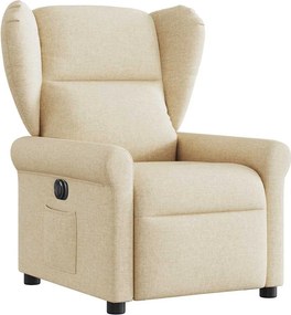 Elektrické polohovací křeslo krémové textil 3303362