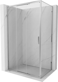 Mexen Exo, posuvná sprchová kabina, dveře 85 cm + boční stěna 95 cm, transparentní sklo, chrom, 8153-085-095-01-00