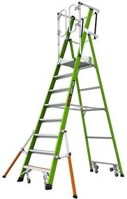 Little Giant Safety Cage 2.0 – pojízdný plošinový žebřík s klecí, 2–10 stupňů, EN 131- Model: 6, počet schodů: 6/170 cm