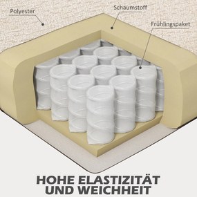 Kuchyňská pohovka HOMCOM 2místná béžová 134Š x 71D x 82V cm se silnými sedáky a opěradly, pružinové jádro, dřevěné nohy a protiskluzové nožky, sameto…