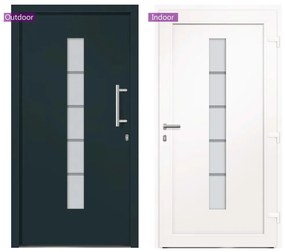 Vchodové dveře hliník a PVC antracitové 100 x 200 cm,  3056812