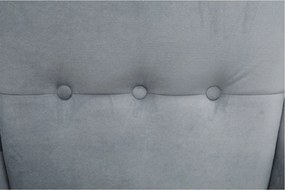 Křeslo ušák, světle šedá/bílá, RUFINO 3 NEW