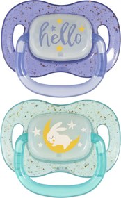 Canpol babies Dudlík svítící silikonový symetrický NIGHTGLOW 6-18m 2ks kluk
