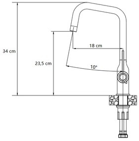 Černý mat/zlatá kuchyňská dřezová baterie QUADRON NATALIE Q LINE