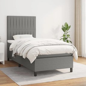 Box spring postel s matrací tmavě šedá 90x190 cm textil 3141898