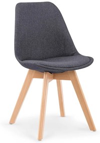 Minimalistický židle dřevěný Tmavě šedá CARLO