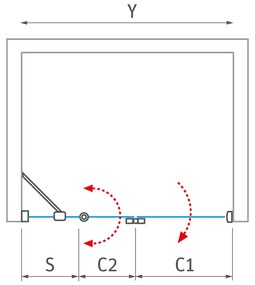 Roth CARIBA LINE CI RFL/R Jednokřídlé sprchové dveře s pevnou částí do niky 140 cm Orientace vany: Levá