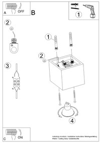 Stropní svítidlo Quad, 1x zlaté kovové stínítko