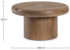 BIZZOTTO konferenční stolek LOPEZ hnědý ø60 cm 0747039