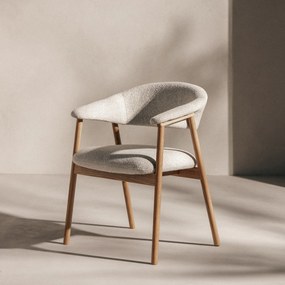 Designová jídelní židle Capri z masivu béžová/dub