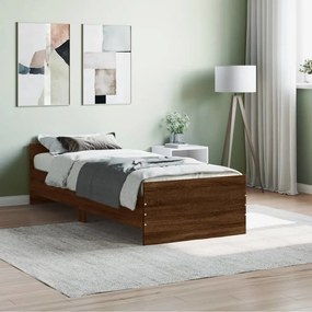 vidaXL Rám postele 75 x 190 cm Small Single kompozitní dřevo [835947] Barva: hnědý dub
