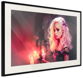 Plakát Dívka se svíčkou - krásná a tajemná adeptka černé magie