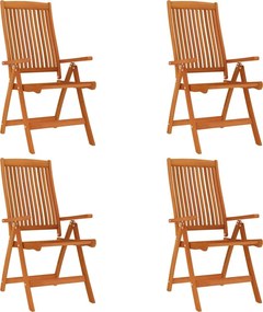 vidaXL Skládací zahradní židle 4 ks masivní eukalyptové dřevo [3087344]