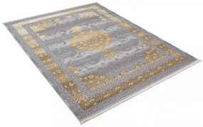 Exkluzivní šedý koberec se zlatým orientálním vzorem Šířka: 80 cm | Délka: 150 cm
