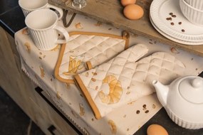 Béžový bavlněný běhoun na stůl Your Favorite Breakfast - 50*140 cm