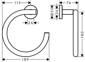 Hansgrohe Logis Universal, kruh na ručník, chromová, HAN-41724000