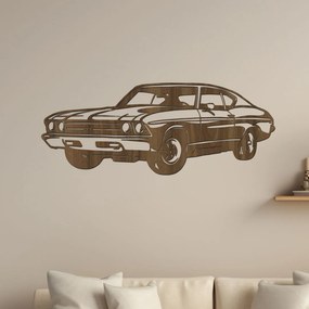 dřevo života Dřevěný obraz Chevrolet Chevelle SS F235 Zvolte rozměr (cm): 60x23, Zvolte barvu dekoru: Ořech