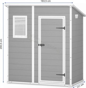 Zahradní domek Keter Manor Pent 6x4 - 183,5 x 111 x 200,5 cm - Grey