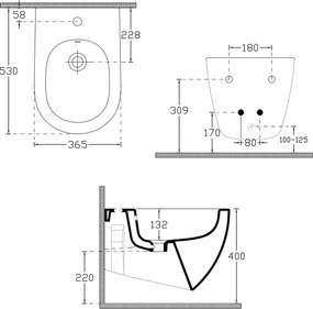Sapho, INFINITY bidet závěsný 36,5x53cm, bílá, 10NF41001