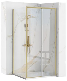 Sprchový kout REA RAPID SLIDE 110/dveře x 100/zástěna cm, zlatý kartáčovaný