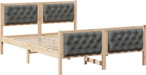 Rám postele s čelo Tmavě šedá 150 x 200 cm Masivní borové dřevo 3394284