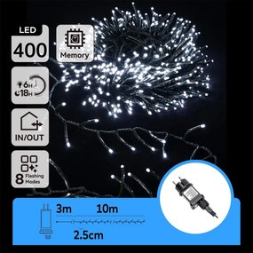 Aigostar - LED Venkovní řetěz 400xLED/8 funkcí 13m IP44 studená bílá
