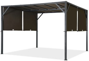 Kovová terasová pergola Santorini 3 x 3 m antracitově hnědá Garden Point