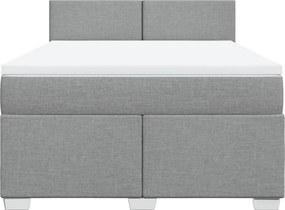 Box spring postel s matrací světle šedá 140 x 190 cm textil 3288176