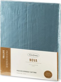 MAKOSATENOVÉ PROSTĚRADLO NOVA 180X210 CM SVĚTLEMODRÉ