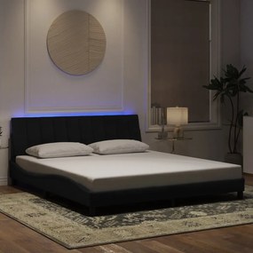 Rám postele s LED osvětlením bez matrace Hanko černý 180 x 200 cm samet 3213795