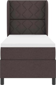 Postel s boxspringem s čelo Tmavě hnědá 80 x 200 cm textil 3340595