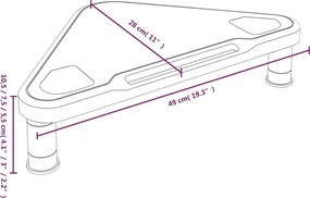 vidaXL Rohový stojan na monitor černý 49 x 28 x 10,5 cm [51723]