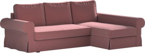 Potah na pohovku IKEA Backabro rozkládací se šezlongem barva fialová látka sametová
