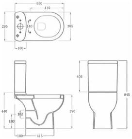 vidaXL Marketos Keramické WC zadní odpad bílé