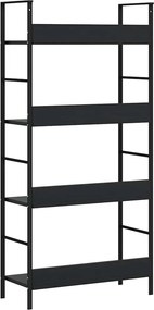 Knihovna se 4 policemi černá 60x27,6x124,5 cm kompozitní dřevo 288222