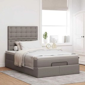 Osmanský rám postele s matrací taupe 120x200cm textil 3313317