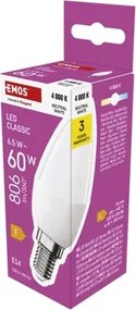 EMOS Classic Candle 6,5W E14 neutrální bílá / Žárovka / náhrada za 60