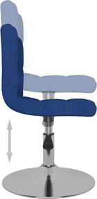 Otočné jídelní židle 4 ks modré textil 3087452