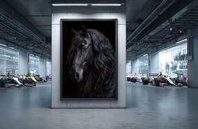 Temná elegance - obraz - Černý kůň v luxusním portrétu 57 - A4 – 210 × 297 mm - 159 Kč