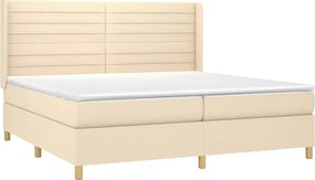 Box spring postel s matrací krémová 200x200 cm textil 3132102