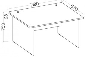 Falco Psací stůl Matylda 170 dub artisan