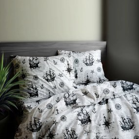Ervi bavlněné povlečení - Mořská dobrodružství šedé